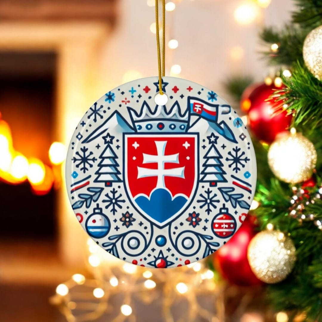 Slovakia Coat of Arms Christmas Ornament: Slovak Heritage Decor - Etsy