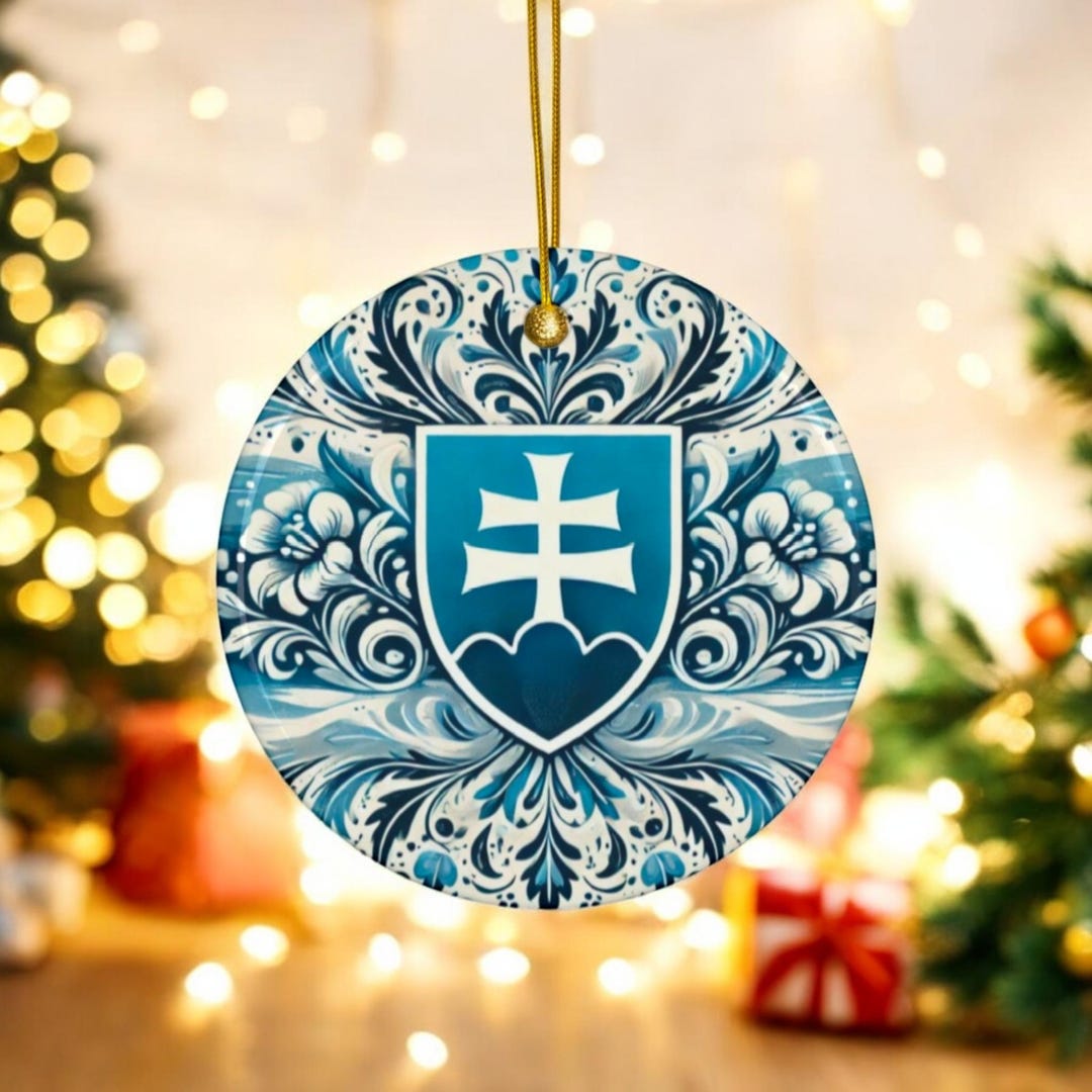 Slovakia Christmas Ornament, Folk Art Embellishment Ceramic Decor Gift ...