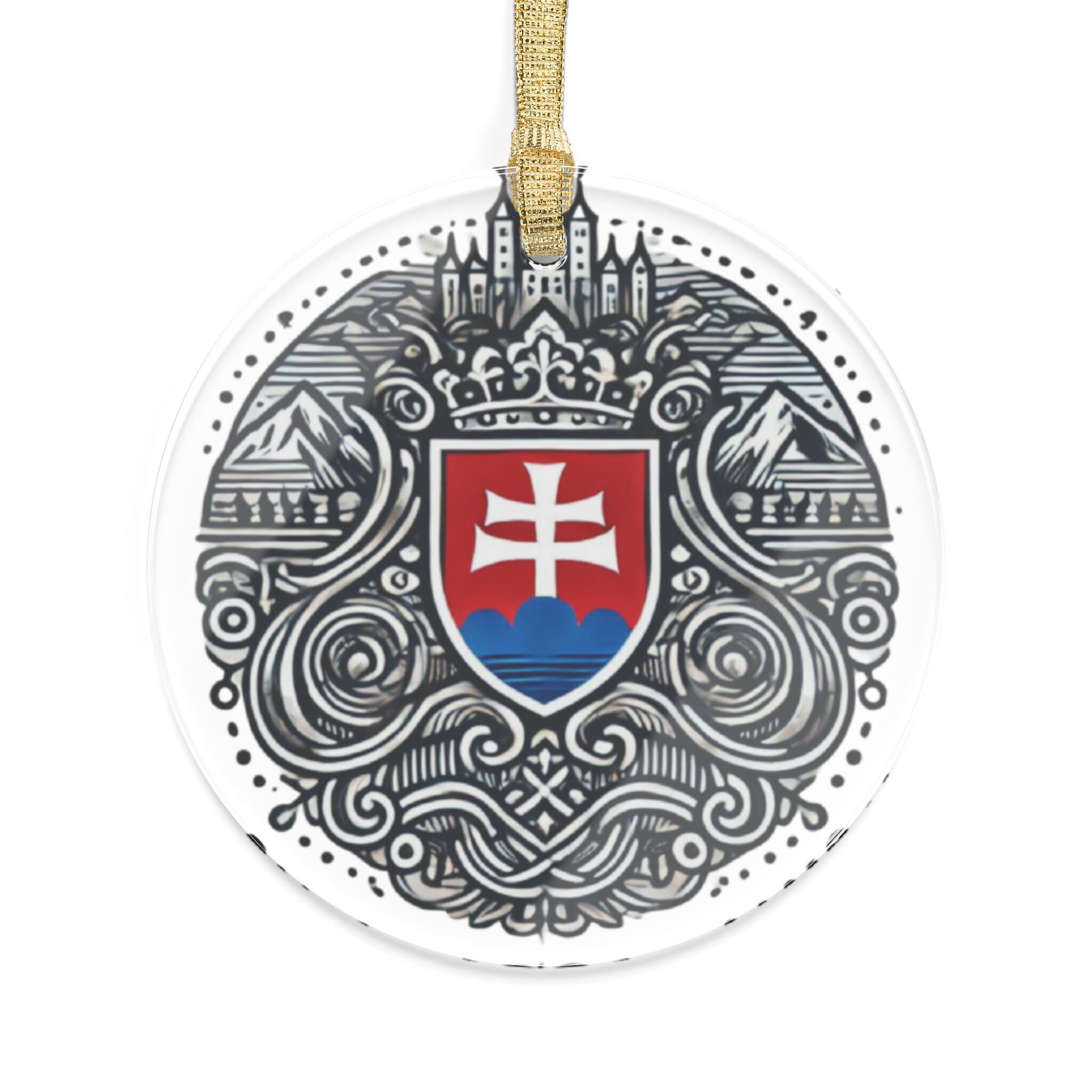 Slovakia Coat of Arms Christmas Ornaments | Slovak Holiday Decor ...