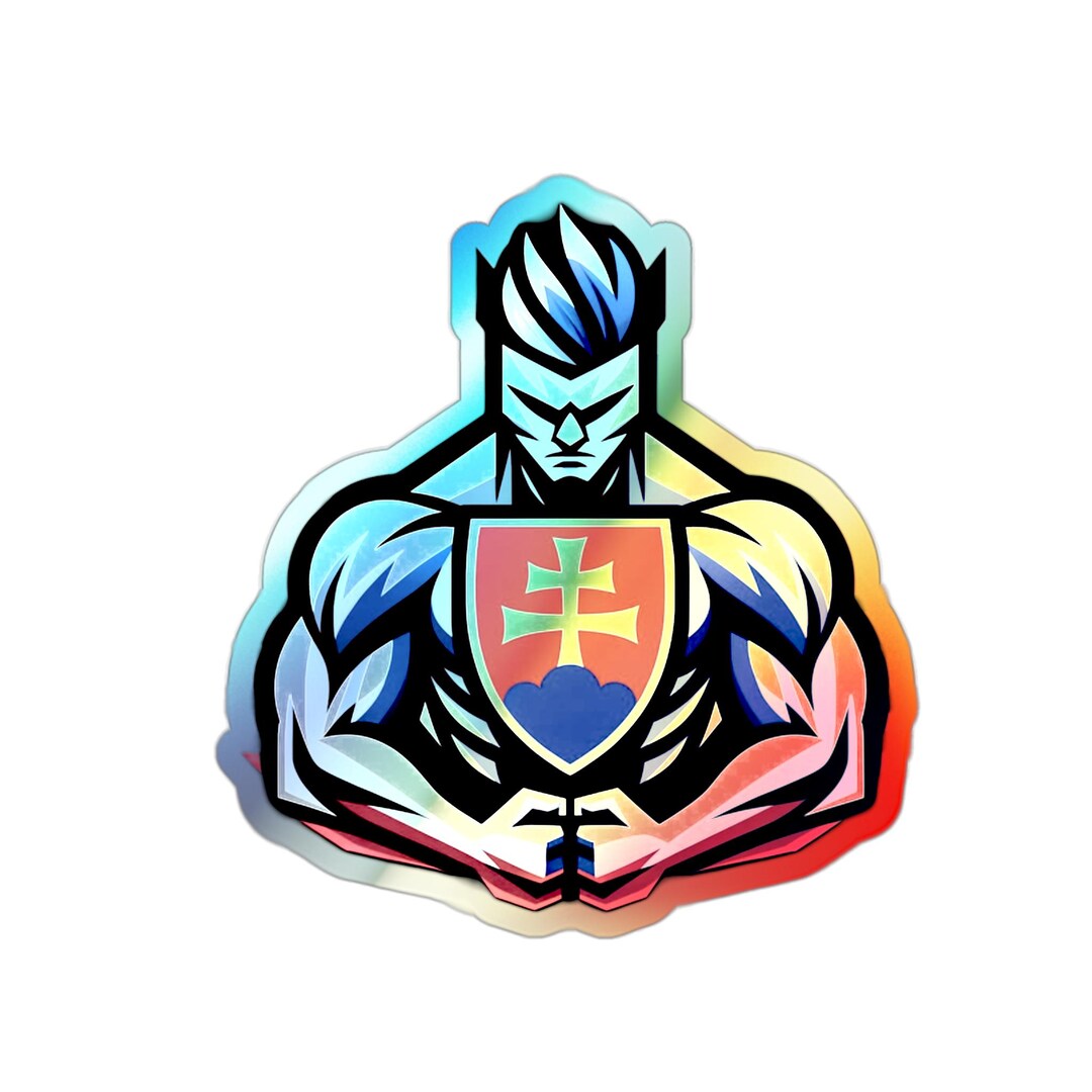 Shielded Slovak Knight Logo Sticker | Die-cut Holographic Sticker - Etsy