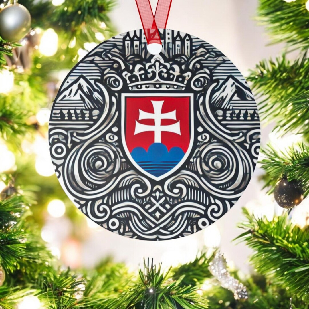 Slovakia Coat of Arms Christmas Ornaments Slovak Holiday Decor ...