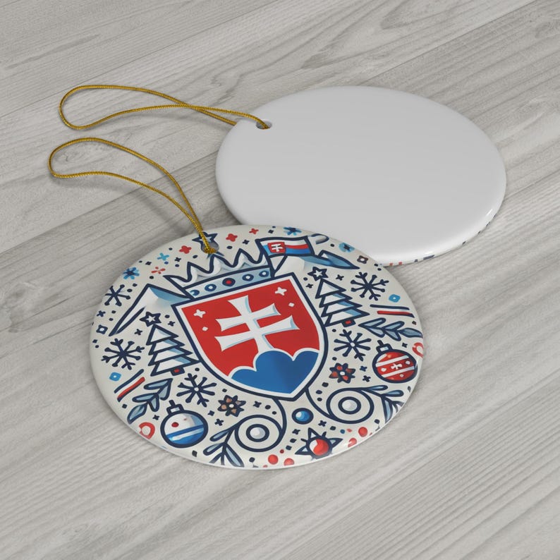 Slovakia Coat of Arms Christmas Ornament: Slovak Heritage Decor - Etsy