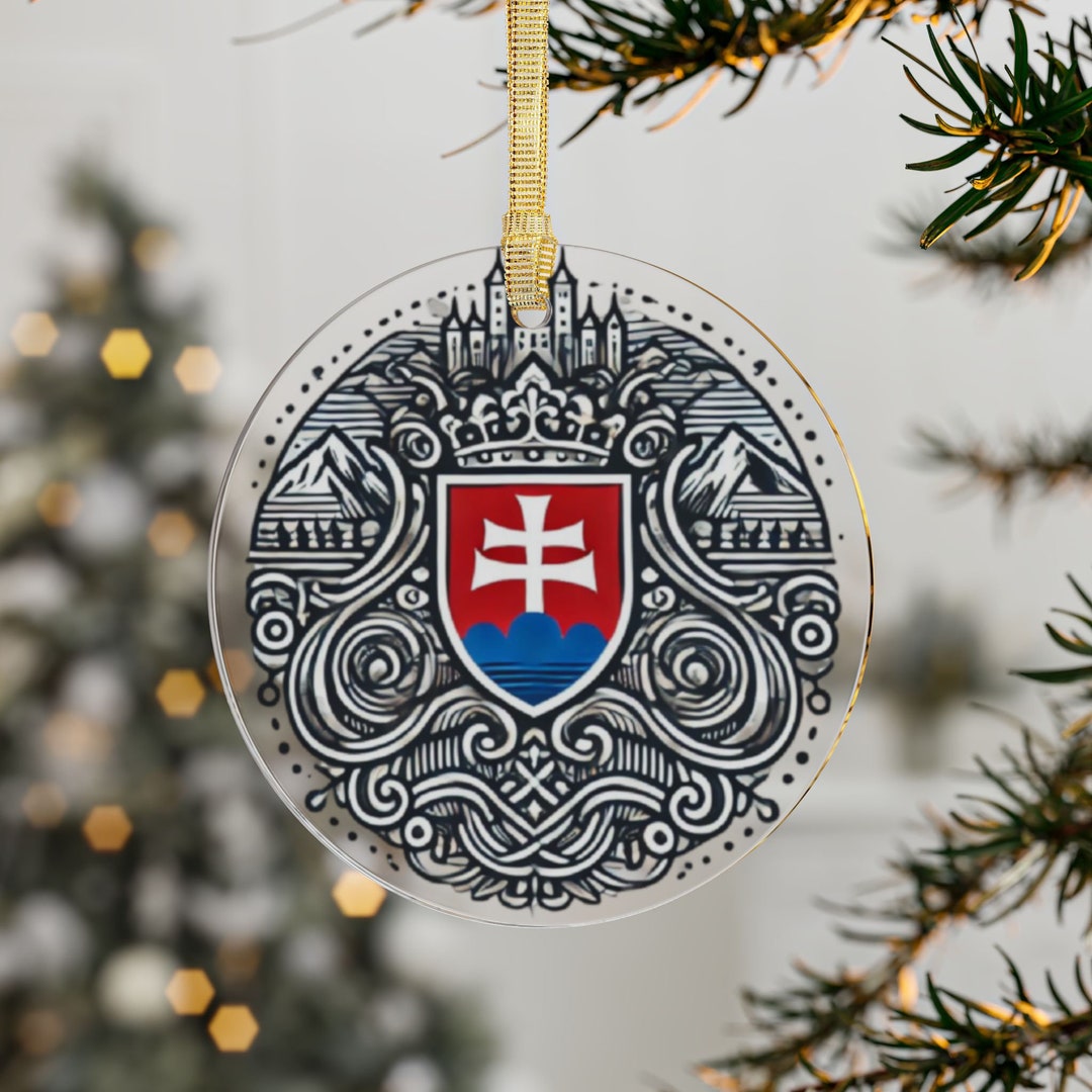 Slovakia Coat of Arms Christmas Ornaments | Slovak Holiday Decor ...
