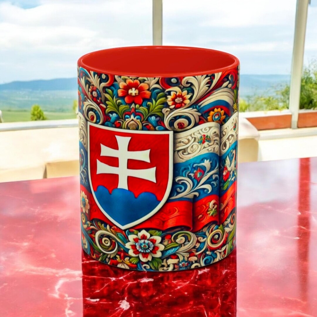 Mug, Slovakia Folk Art Coffee Cup, Slovak Design Gift, Unique Ethnic ...