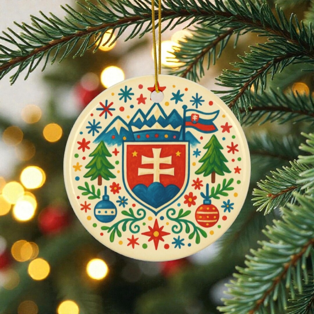 Slovakia Coat of Arms Ceramic Ornament Slovak Folk Art Holiday Decor - Etsy