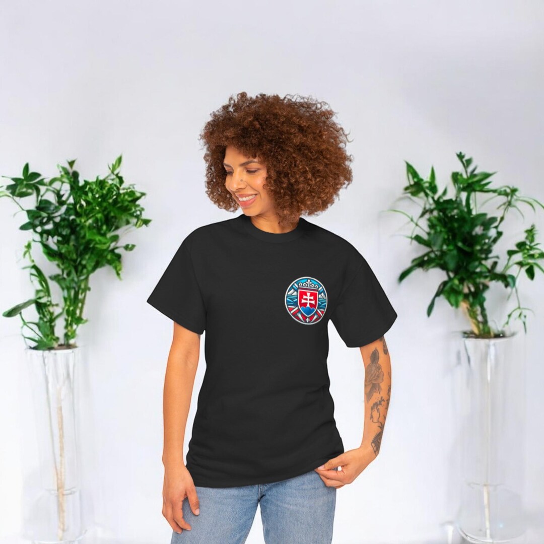 Slovakia Crest T-shirt, Slovak Shield Emblem Tee, National Pride ...