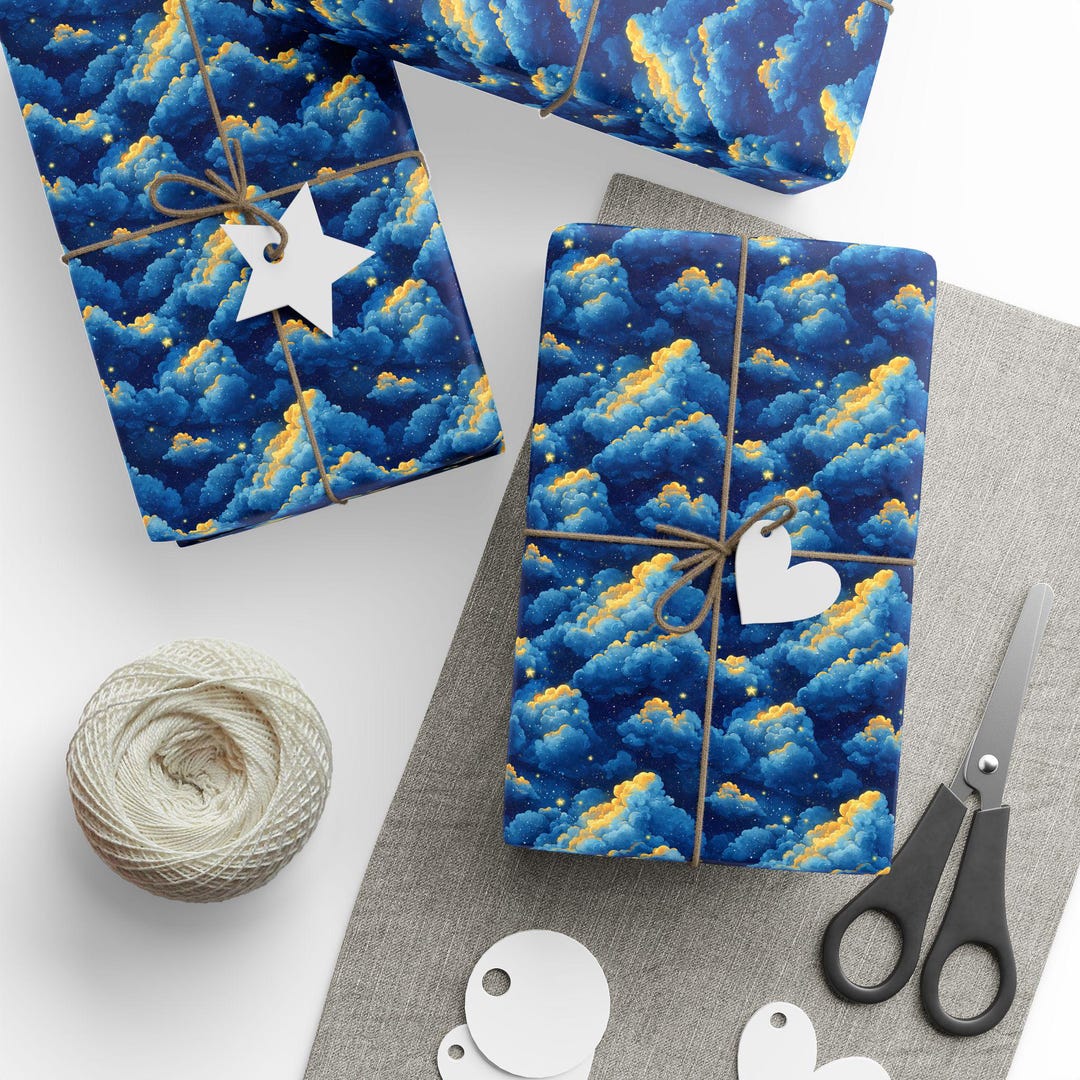 Fluffy Clouds Wrapping Paper, All-occasion Unisex Gift Wrap Teens ...