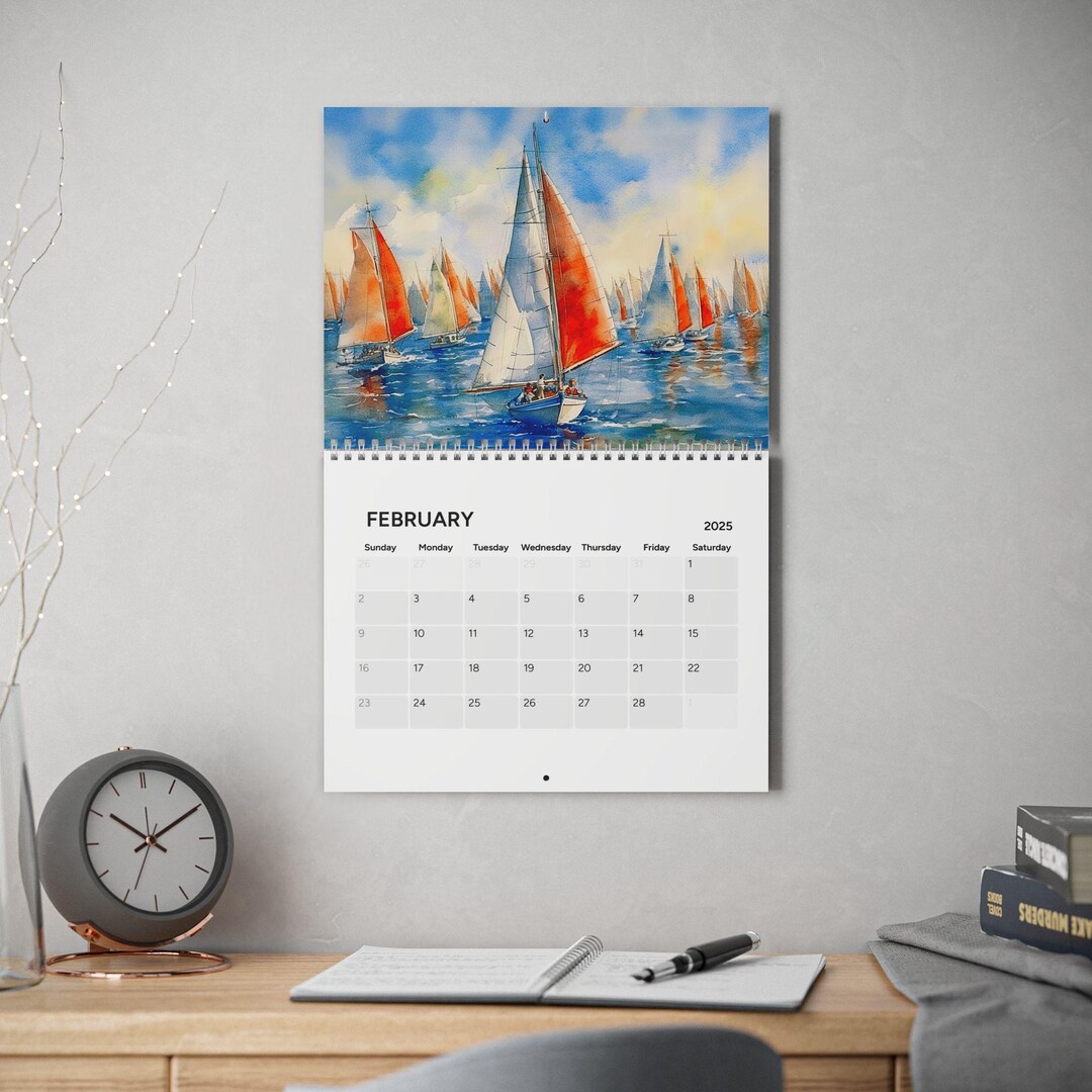 2025 Nautical Wall Calendar, Boat Lovers Calendar, Marine Art Calendar ...