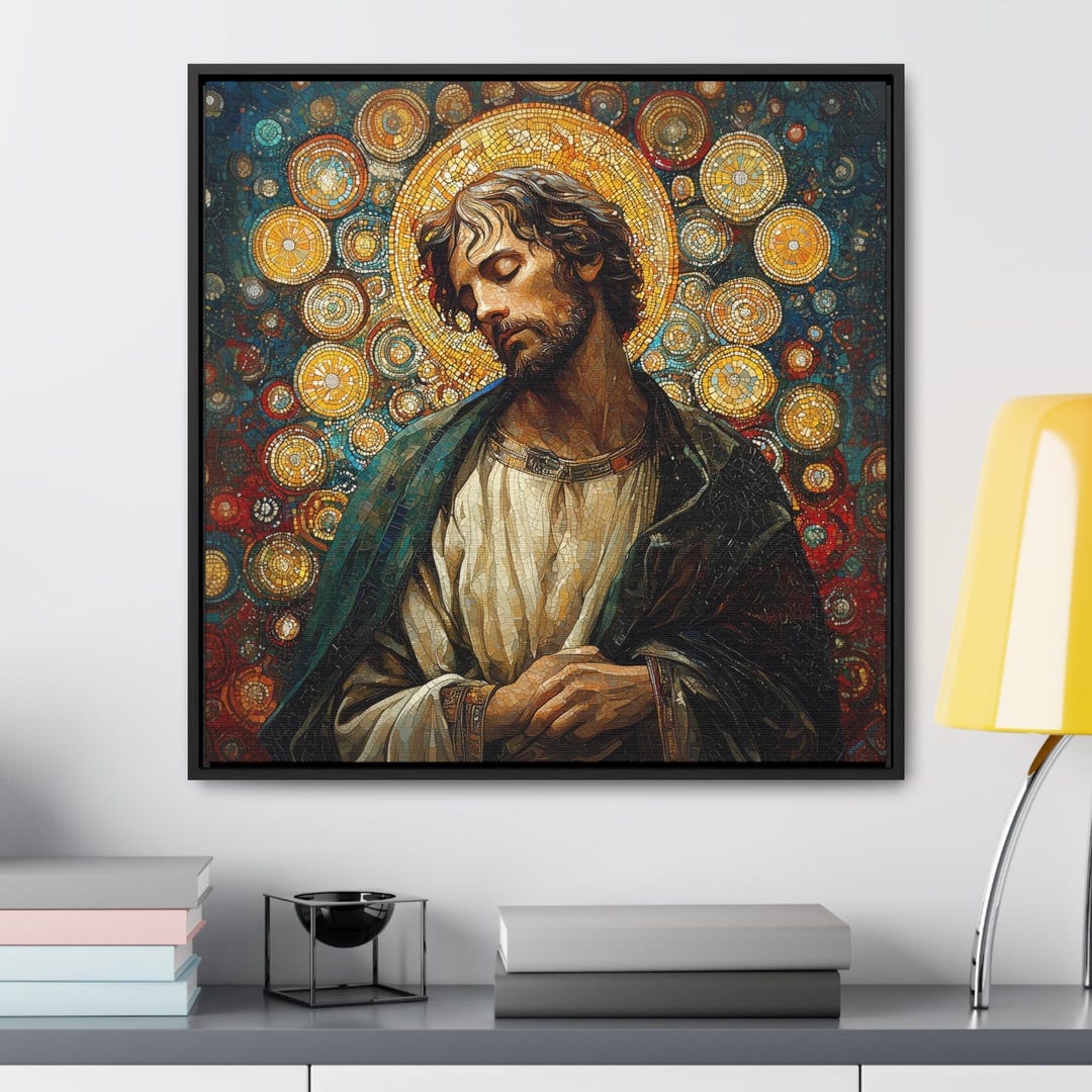 Jesus Christ Abstract Original Framed Canvas Wall Art, Unique Christian ...