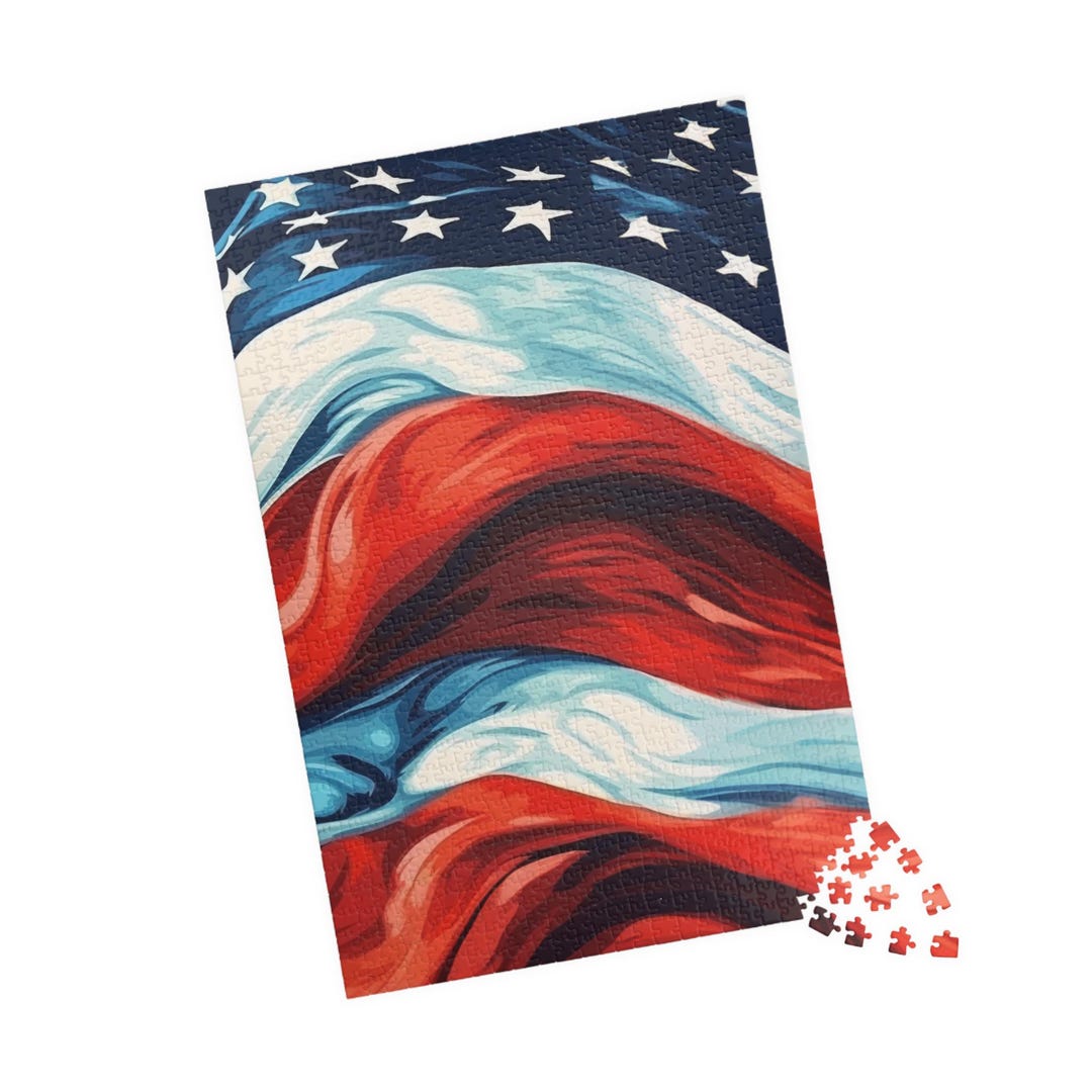 American Flag Challenging Puzzle, 1014 Pieces, Family Activity ...