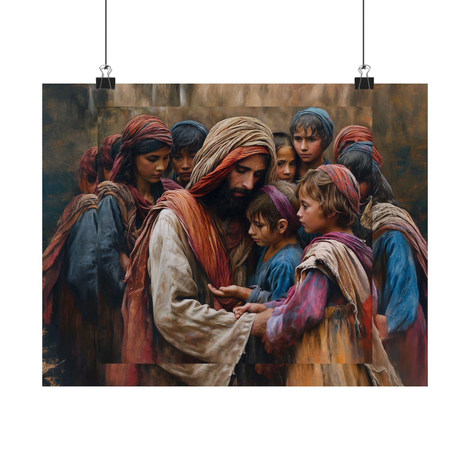 Loves the Little Children - Jesus Christ Catholic Christian Faith Art ...