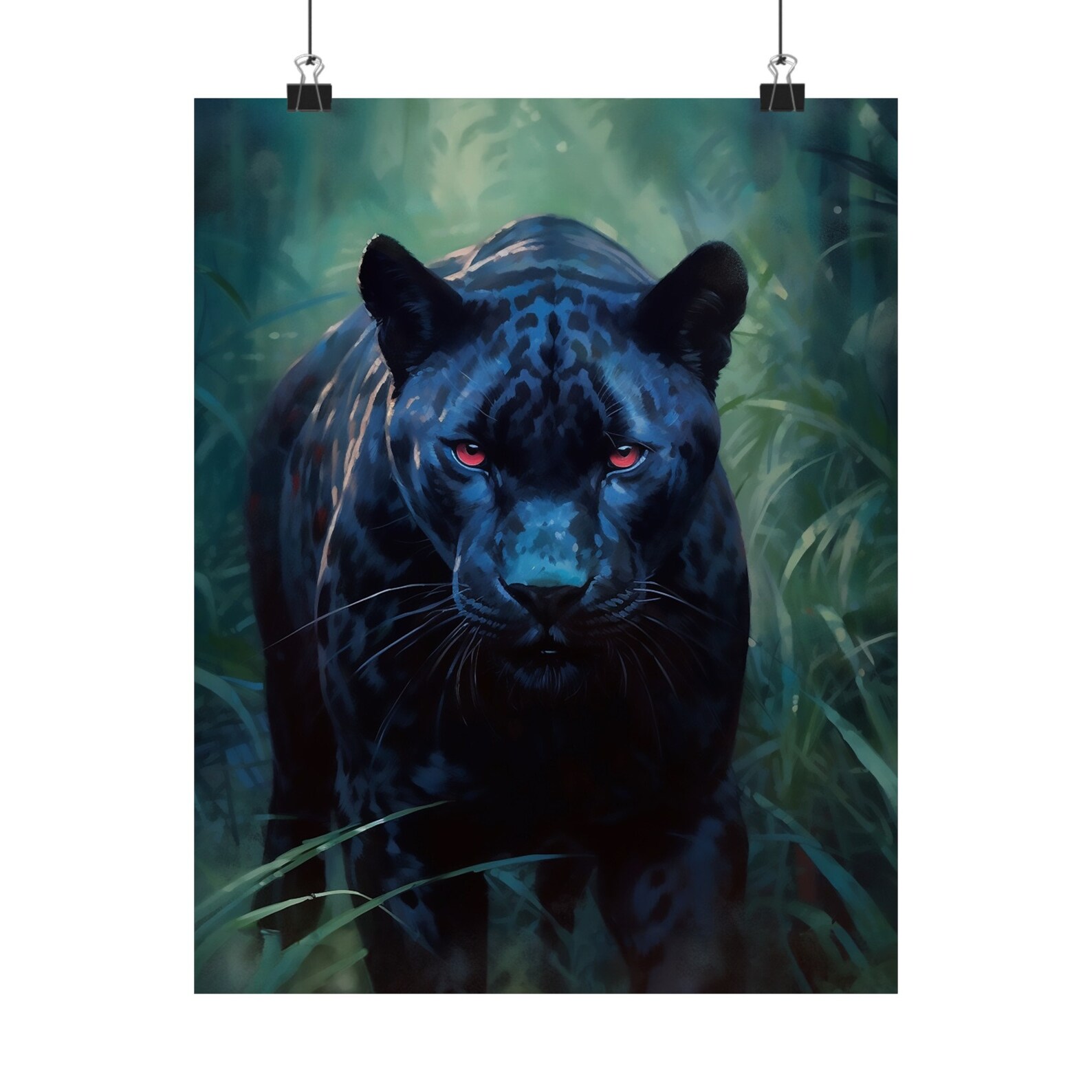 Red Eyes at Night - Black Panther Wildlife Nature Animal Art Poster - Etsy