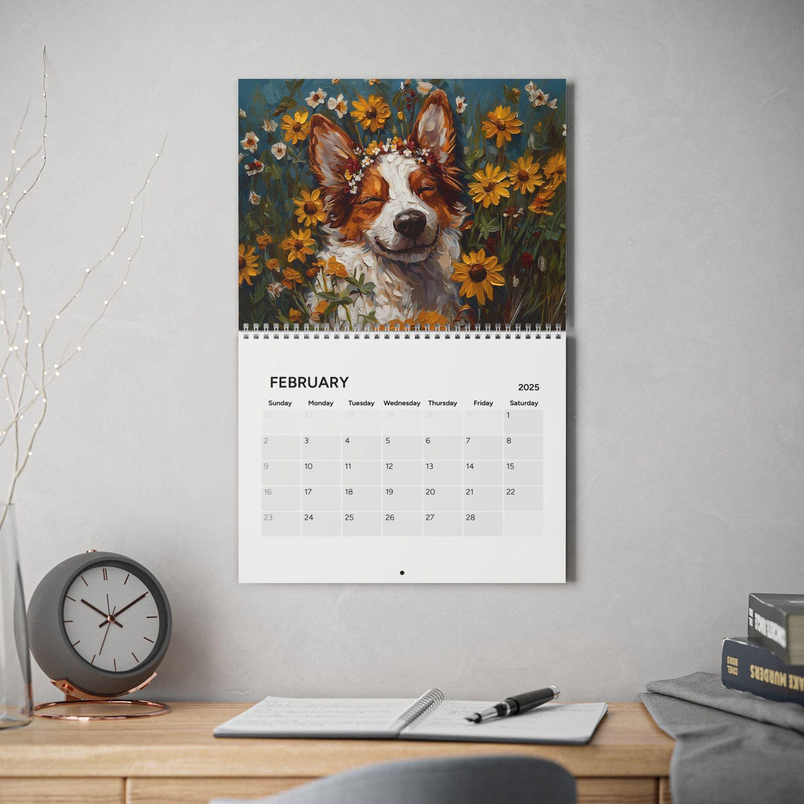 Dogs 2025 Calendar - Unique Original Art, Monthly Dog Calendar, Pet ...
