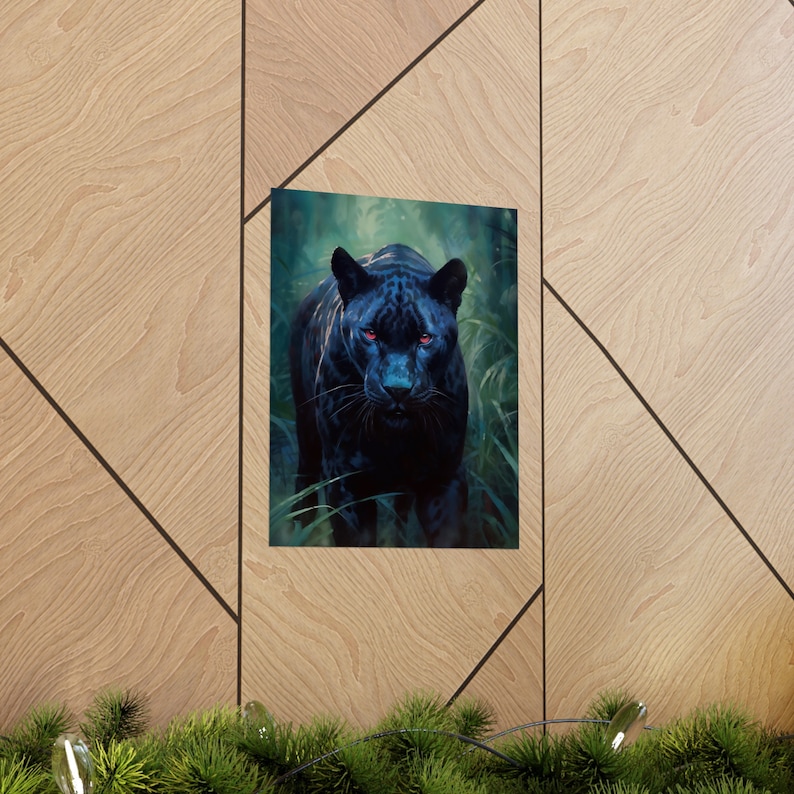 Red Eyes at Night - Black Panther Wildlife Nature Animal Art Poster - Etsy