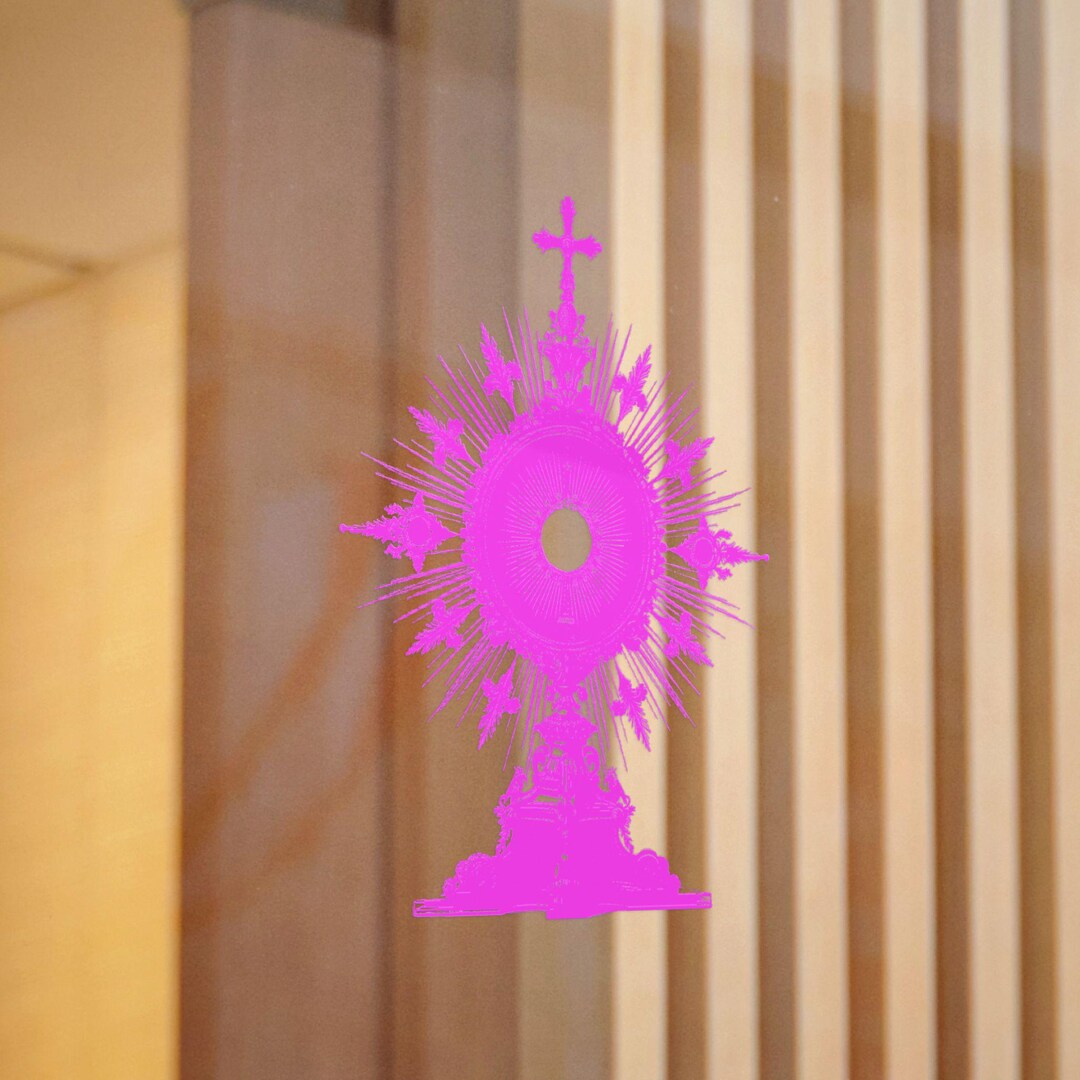 Monstrance in Pink - Transparent Die-cut Stickers - Catholic Christian ...
