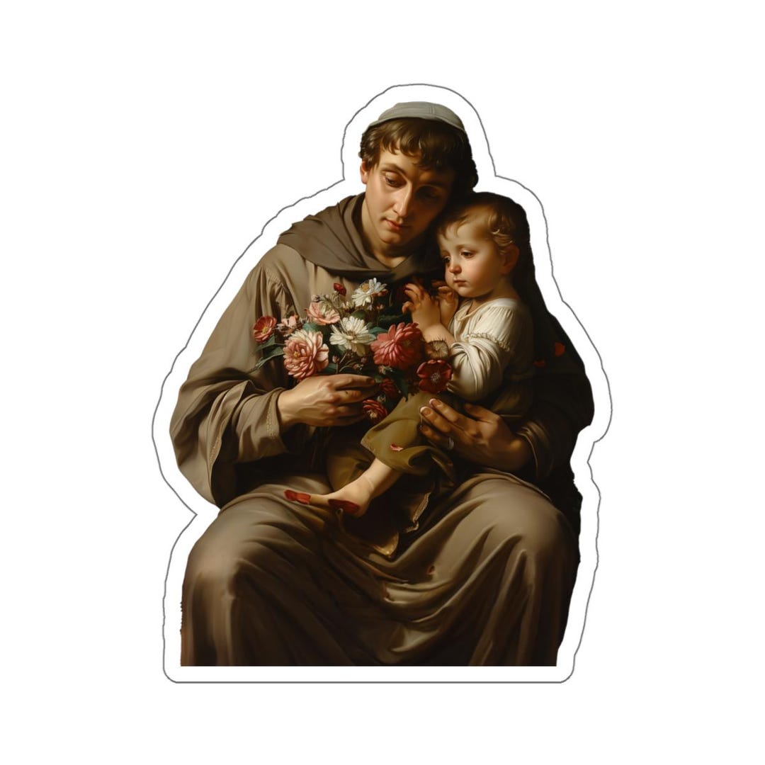 Saint Anthony Stickers - Catholic Art, Inspirational Faith-based Decor ...