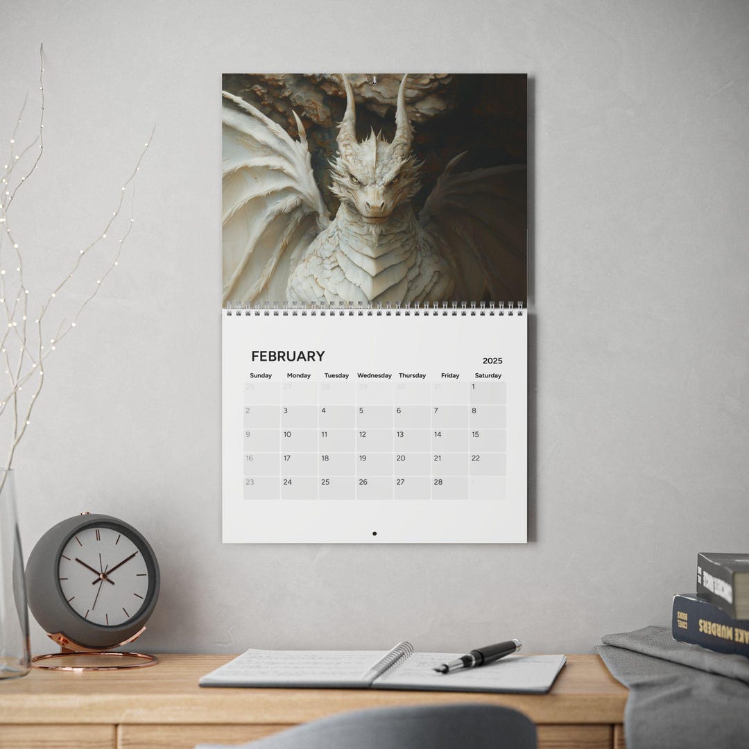Dragons 2025 Wall Calendar, Fantasy Art, Mythical Creatures, Home Decor ...