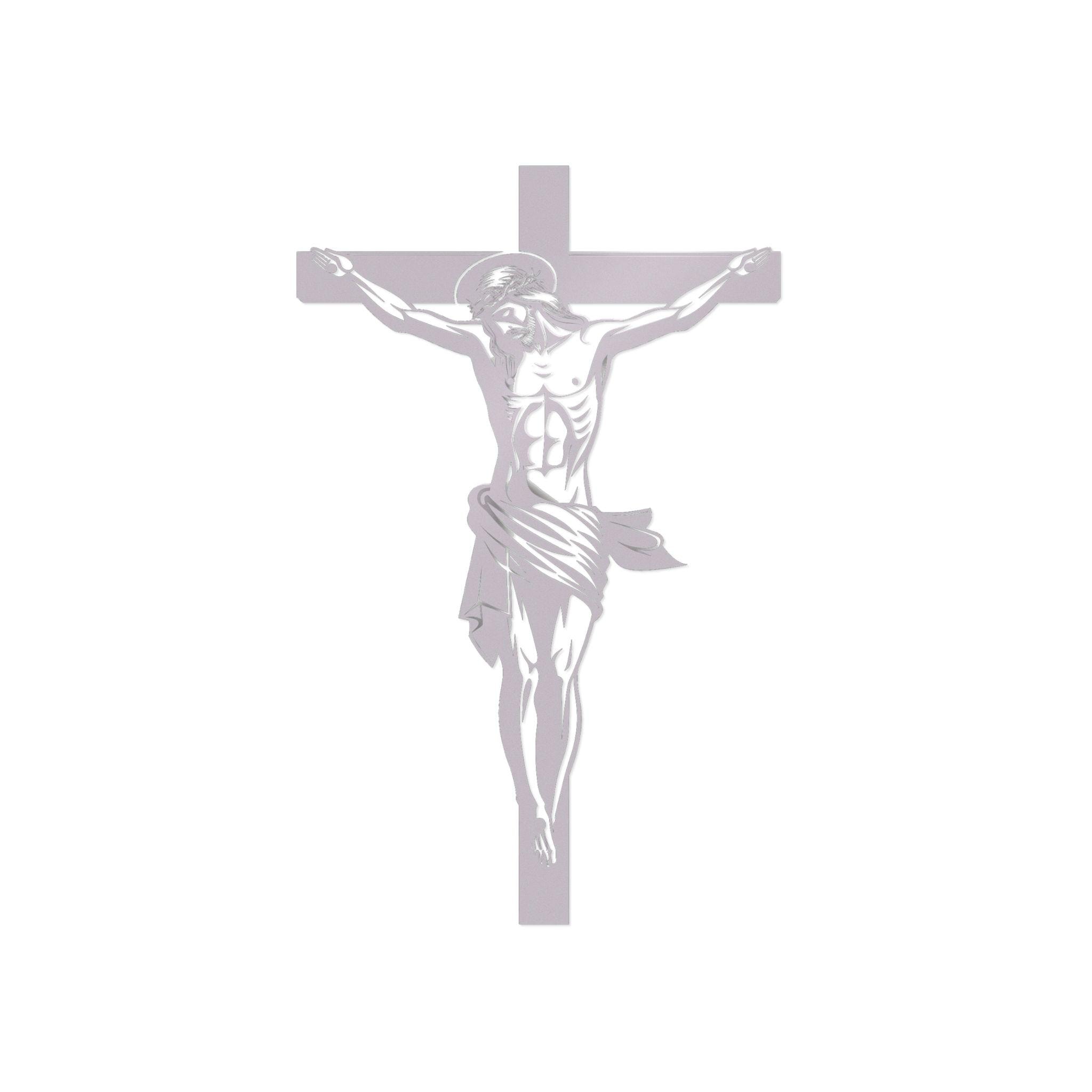 Crucifix in White- Transparent Die-cut Stickers - Catholic Christian ...