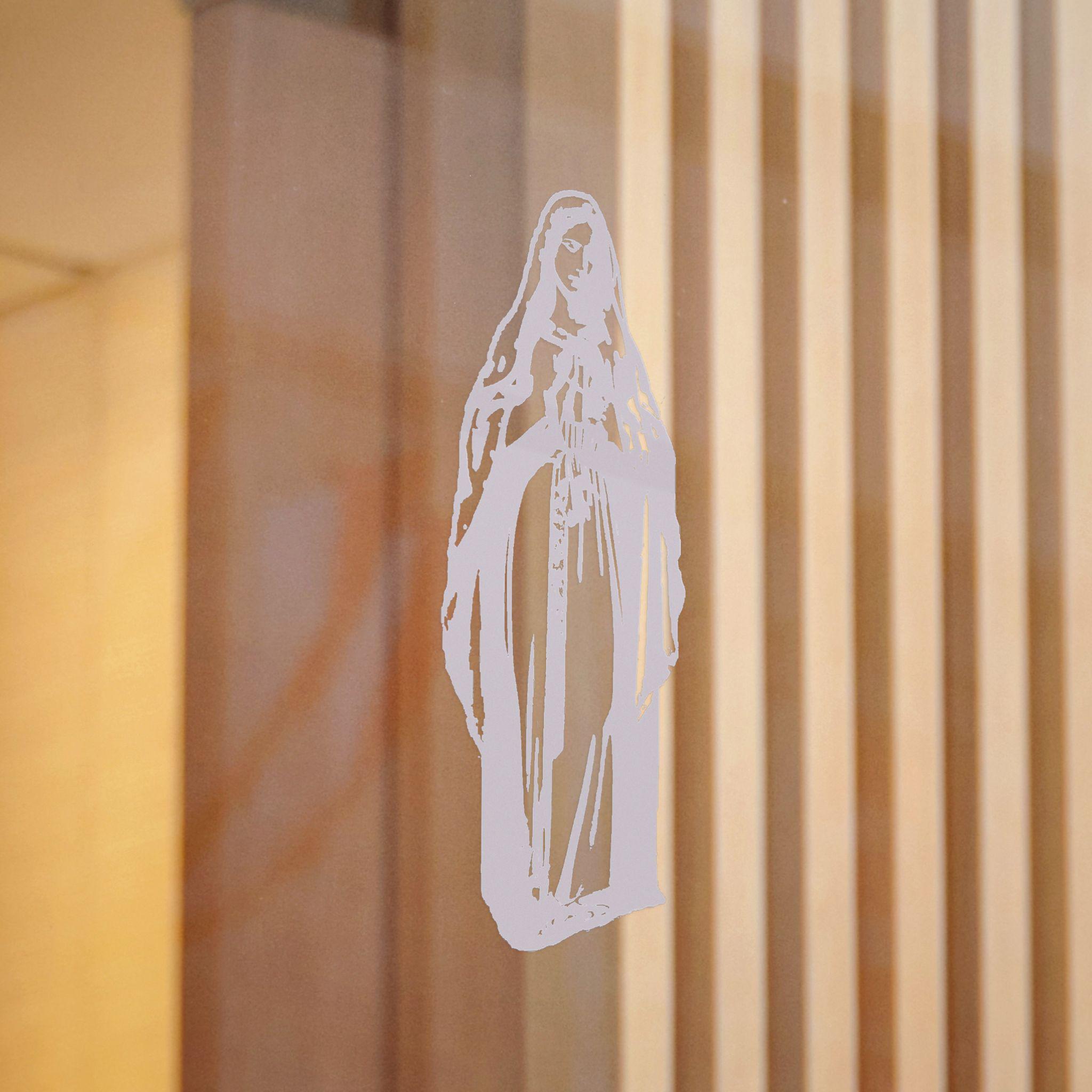 Blessed Virgin Mary in White Transparent Die-cut Stickers Catholic ...