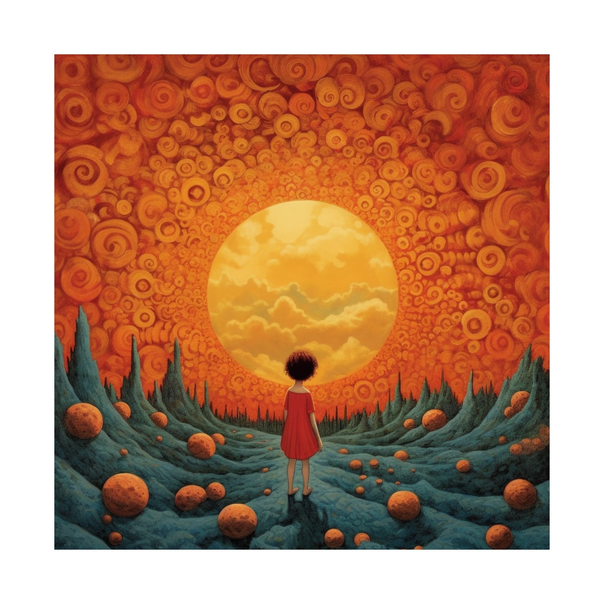 Girl on Fire Fantasy World Art Poster - Etsy