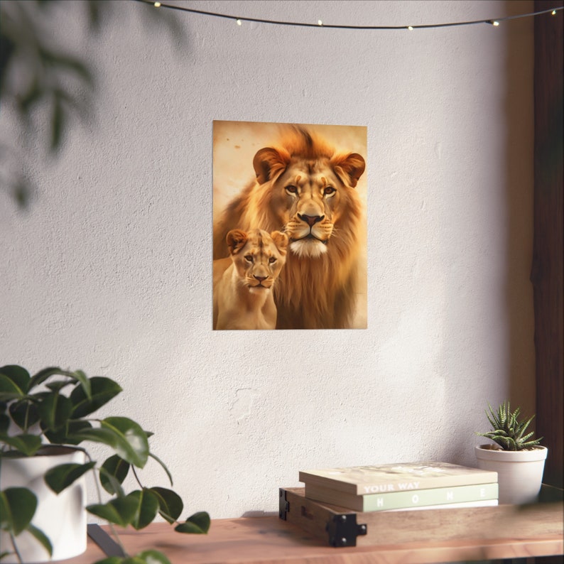 Father and Son Lions Nature Art Poster - Etsy