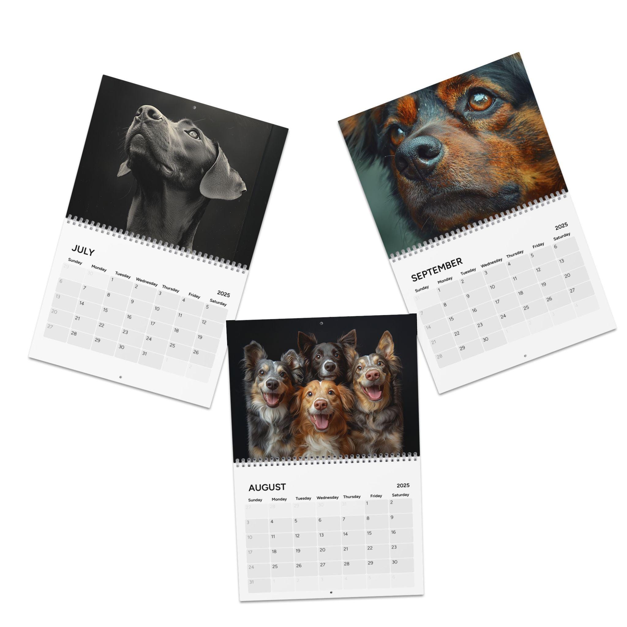 Dogs 2025 Calendar - Unique Original Art, Monthly Dog Calendar, Pet ...