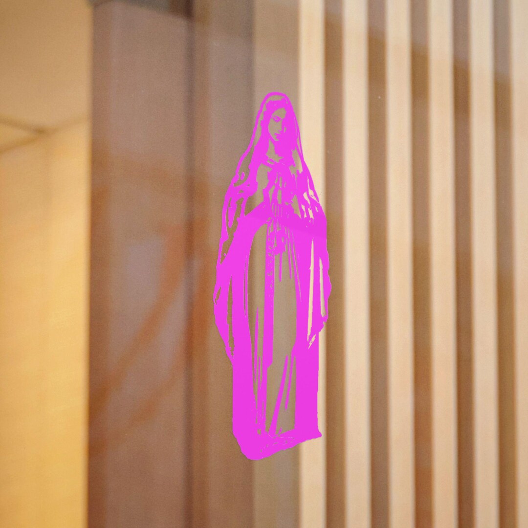 Blessed Virgin Mary in Pink - Transparent Die-cut Stickers - Catholic ...