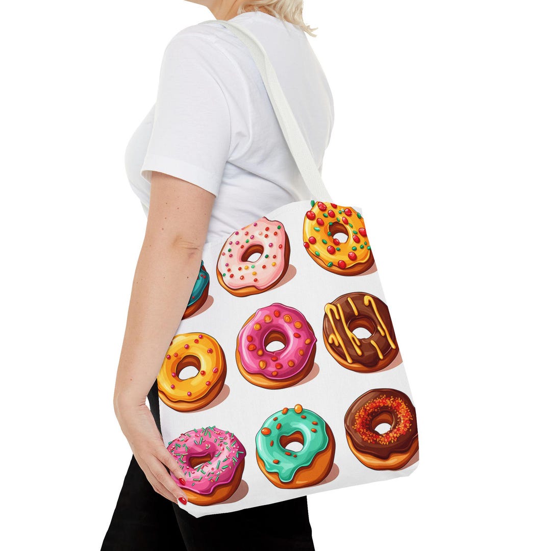 Colorful Donut Tote Bag Sweet, Fun and Quirky Perfect for Food Lovers ...