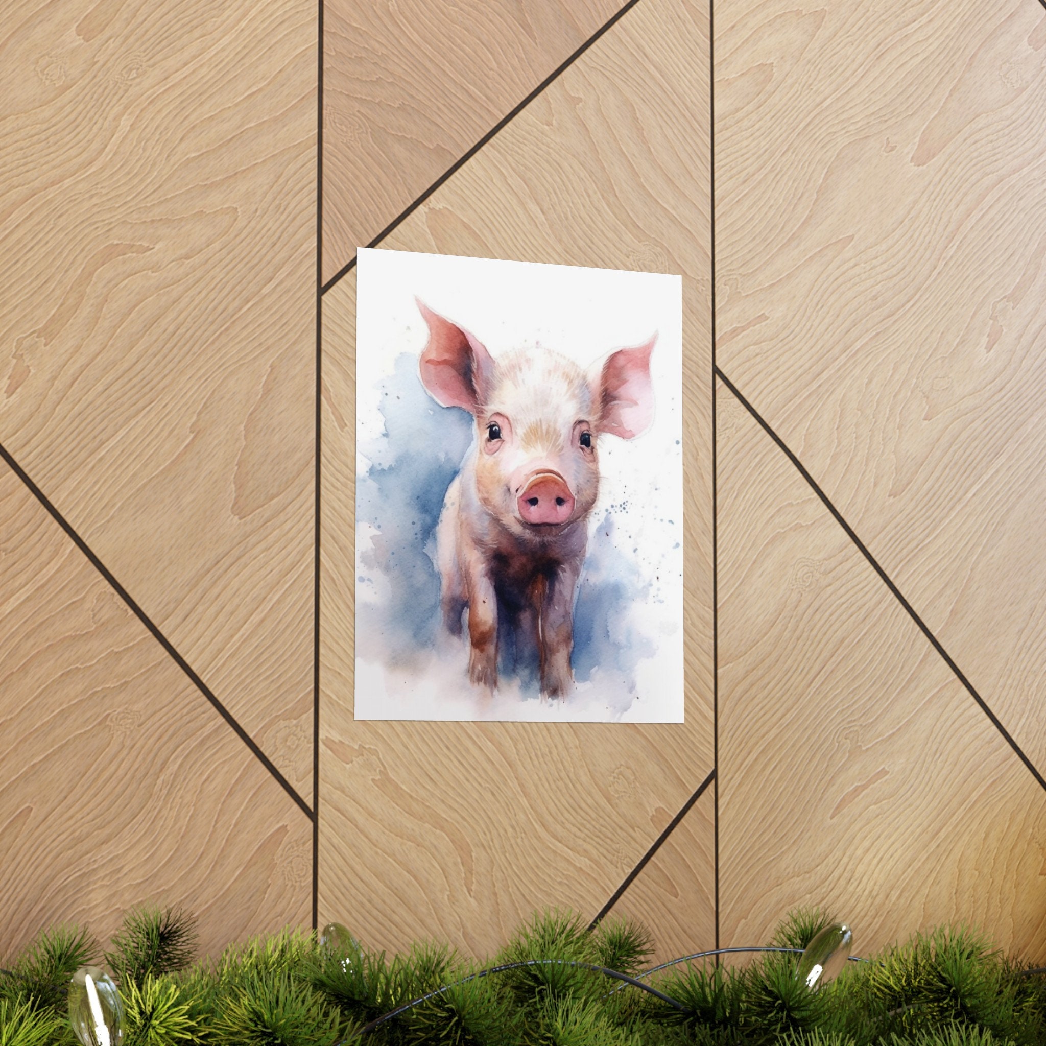 Piglet - Farm Animal Art Poster - Etsy