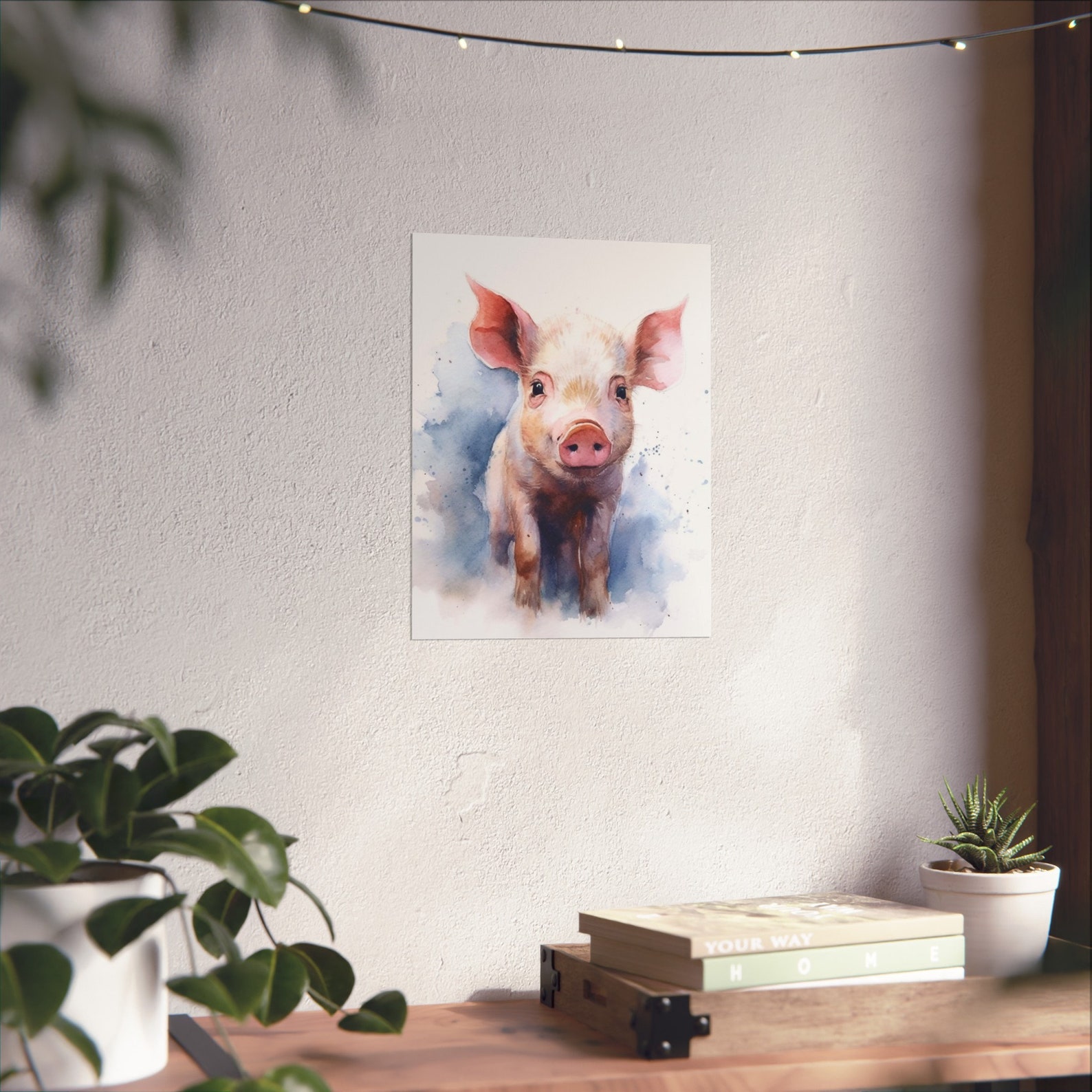 Piglet - Farm Animal Art Poster - Etsy