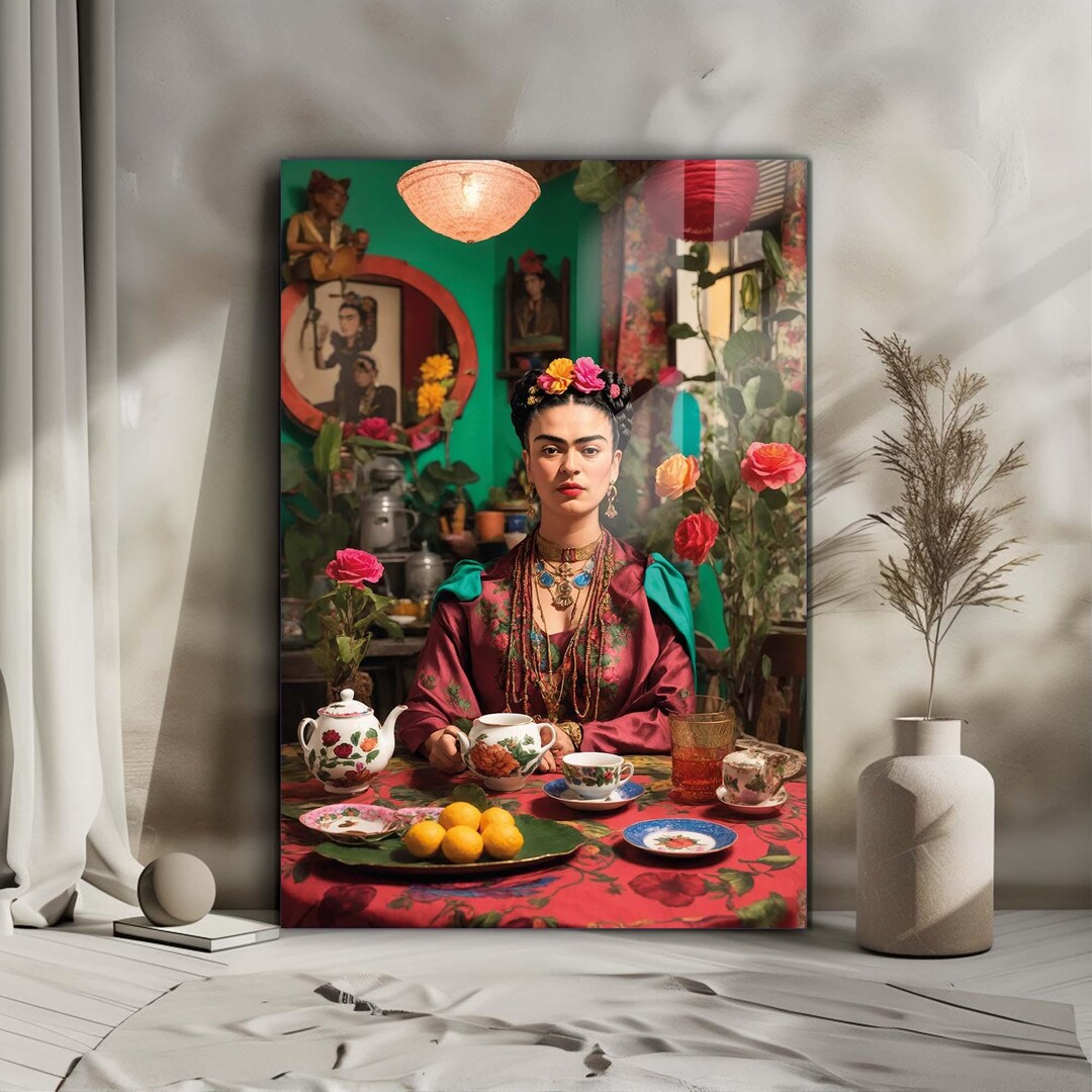 Buy Frida Kahlo Glass Art, Frida Glass Wall Art, Kahlo Tempered Glass ...