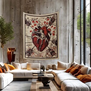 Heart Tapestry Decor, Wall Decor Hangings, Tapestry Wall Decor, Bedroom ...