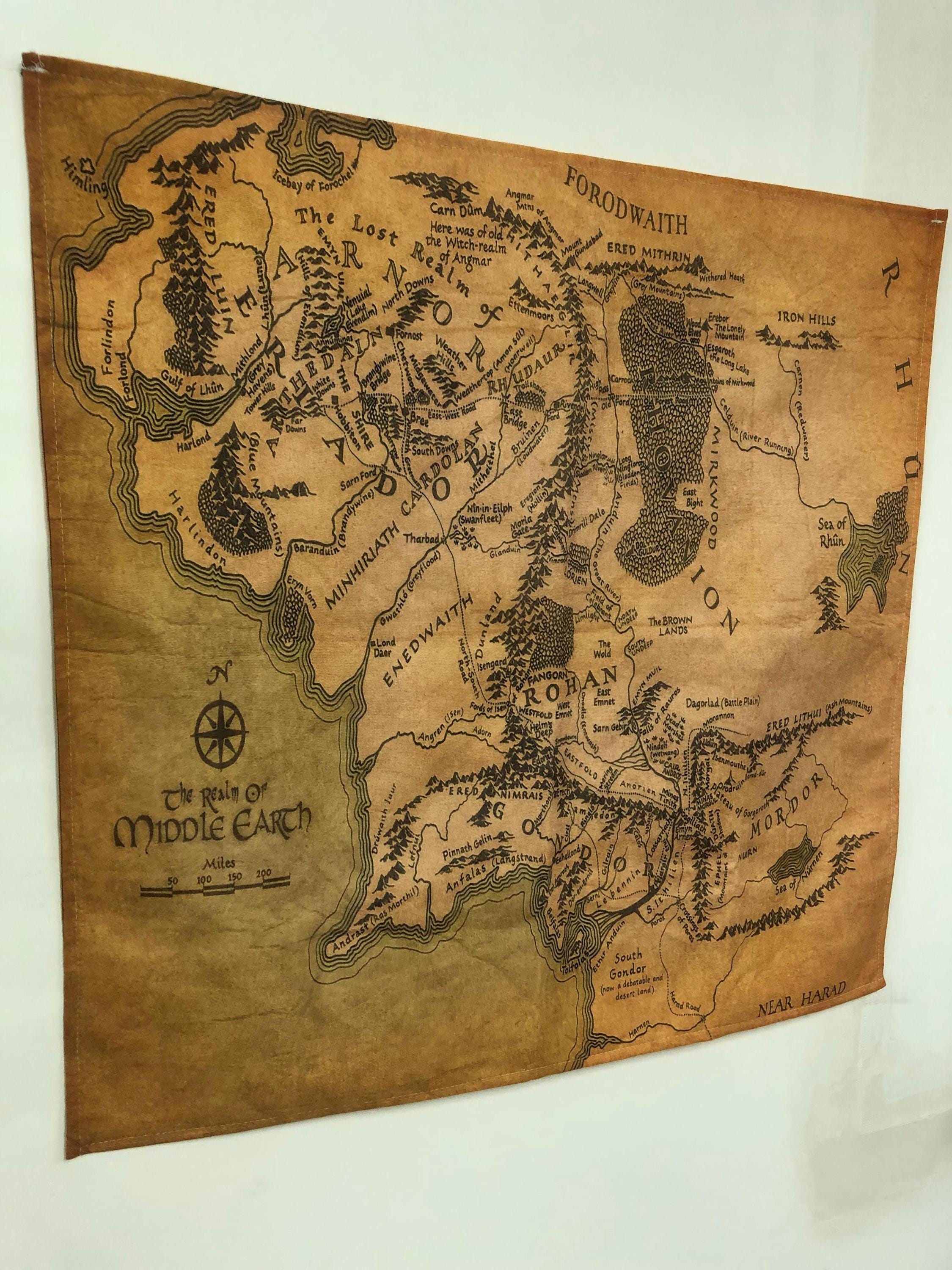 Lord of the Rings Map, Middle Earth Tapestry, Lord of Ring Earth, Earth ...