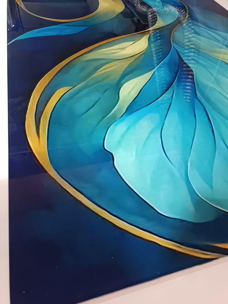 Abstract Glass Wall Art, Modern Glass Wall Decor, Tempered Glass Wall ...