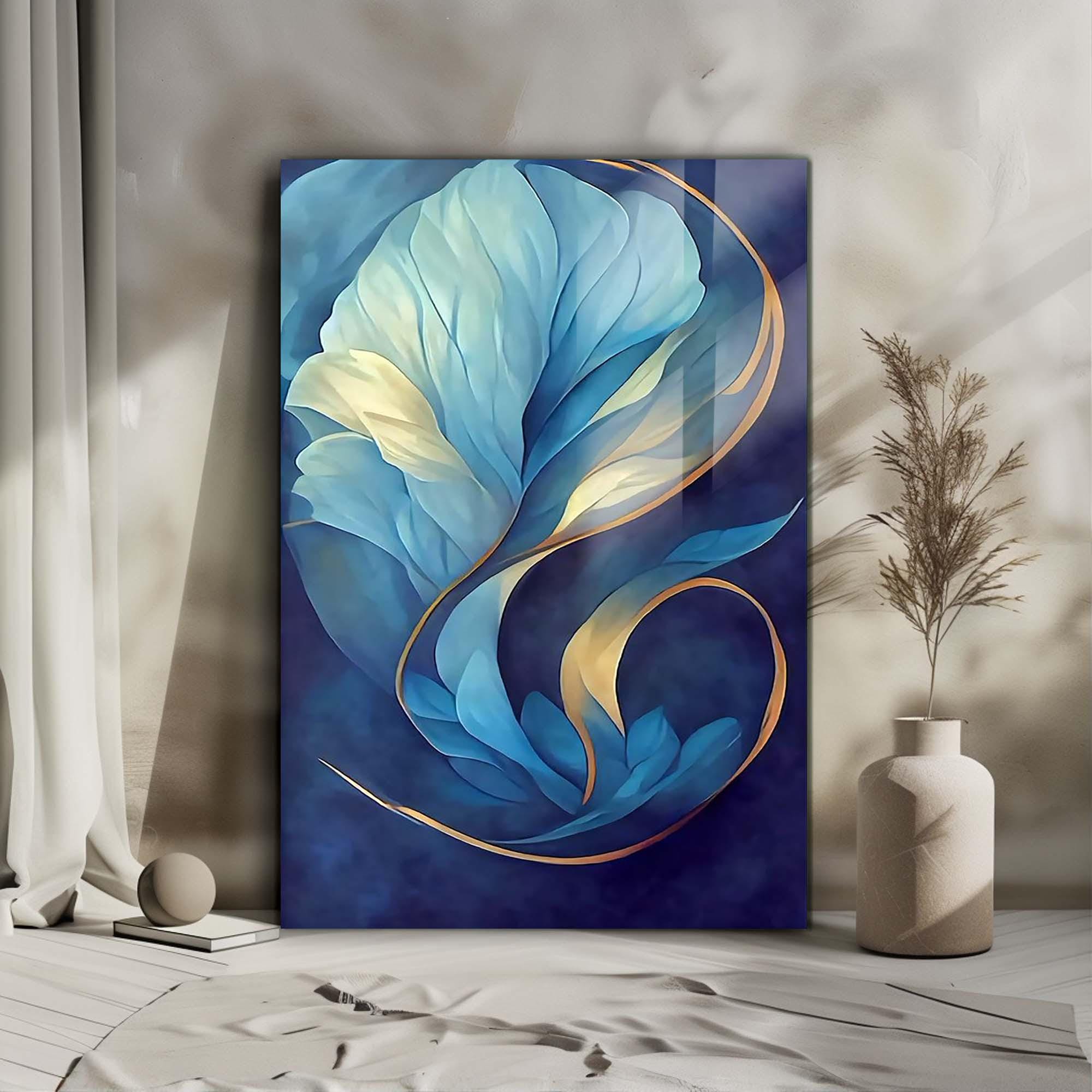 Abstract Glass Wall Art, Modern Glass Wall Decor, Tempered Glass Wall ...