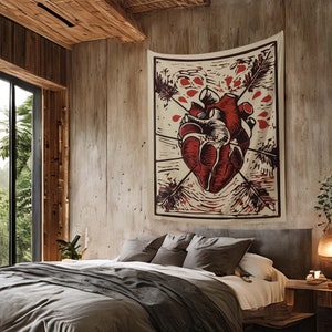 Heart Tapestry Decor, Wall Decor Hangings, Tapestry Wall Decor, Bedroom ...