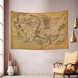 Lord of the Rings Map, Middle Earth Tapestry, Lord of Ring Earth, Earth ...