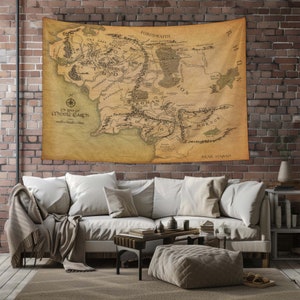 Lord of the Rings Map, Middle Earth Tapestry, Lord of Ring Earth, Earth ...