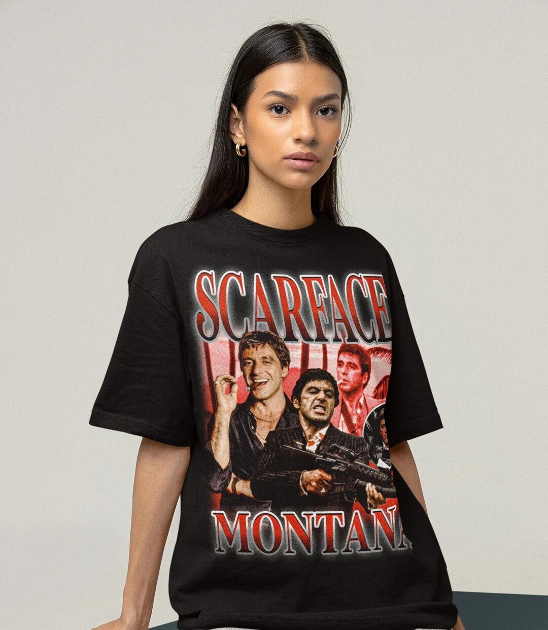 Scarface Tony Montana T Shirt, Vintage 90s Shirt, Crime Movie Tee ...