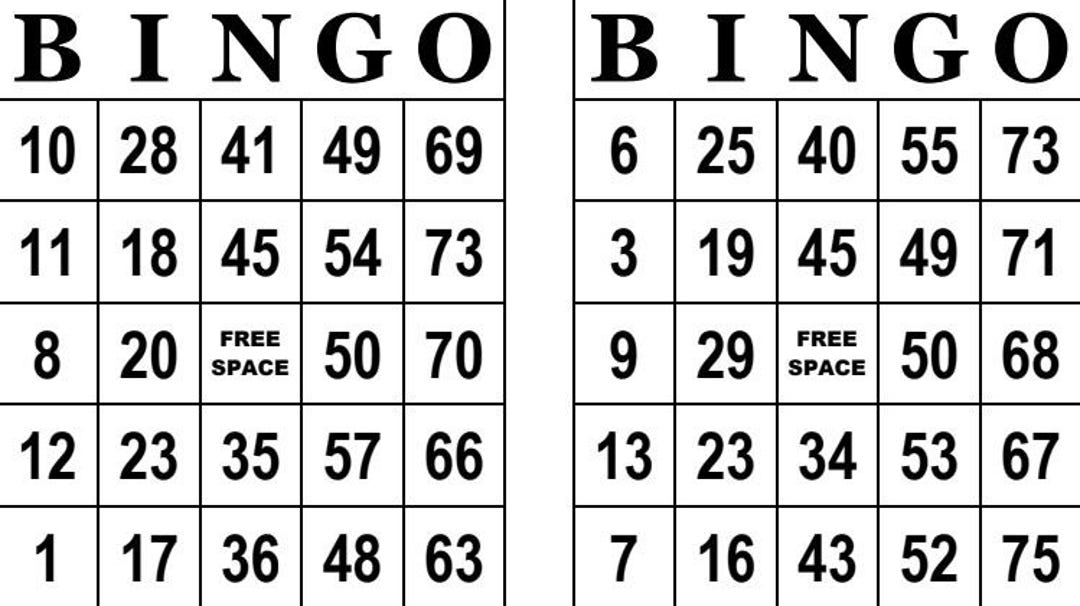 Bingo Game -black and White Digital File - Etsy
