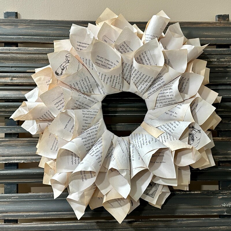 Book Page Wreath - Etsy
