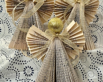 Folded Book Paper Hanging Ornament With Angel Wing - Etsy