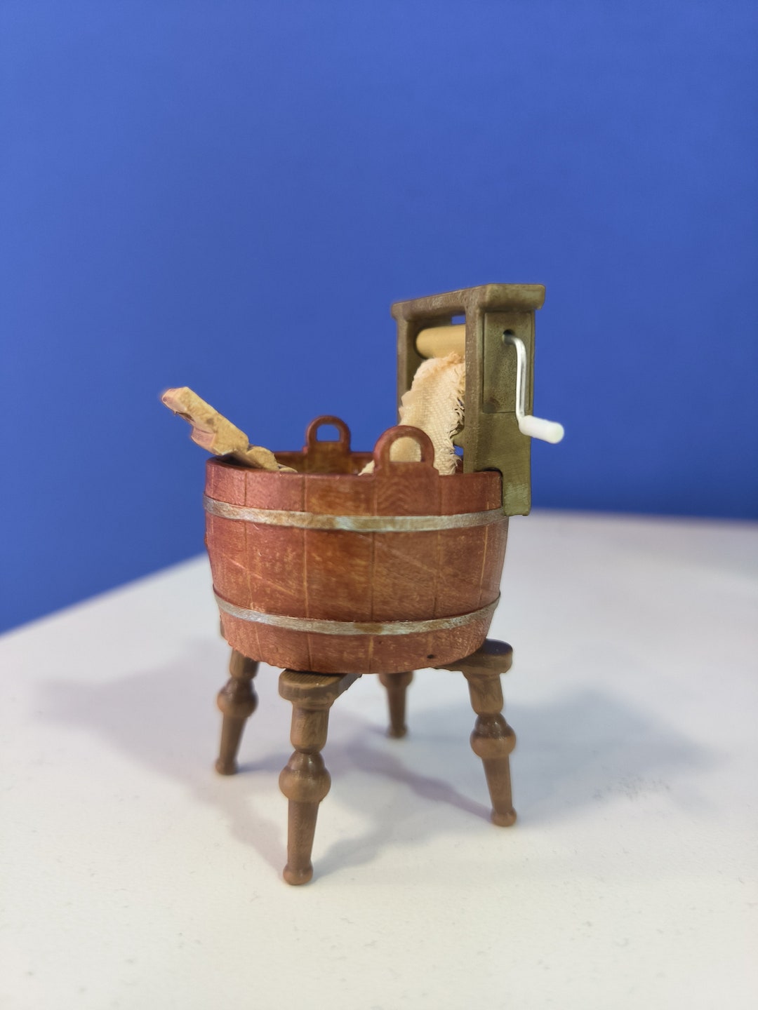 Miniature Washbasin, Washing Machine and Stool for 1/12 Scale Dollhouse ...