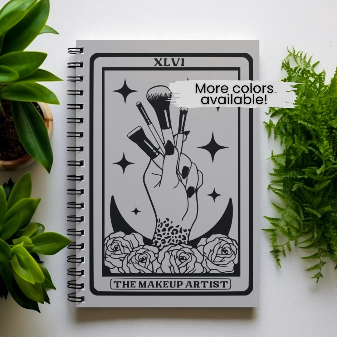 Makeup Artist Tarot Card Spiral Notebook, Esthetician Cosmetologist ...