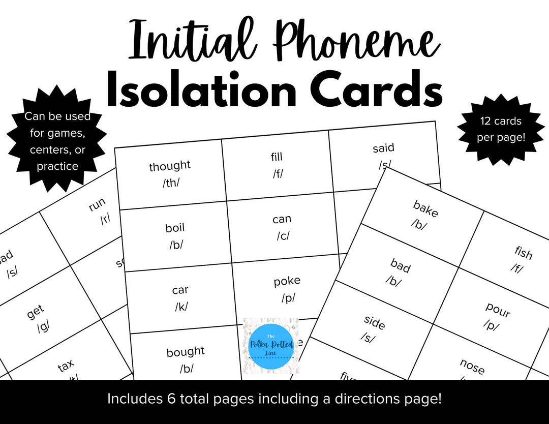 Initial Phoneme Isolation Cards - Etsy