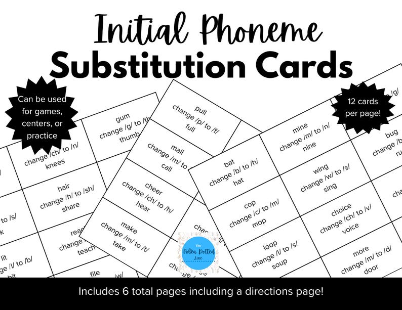 Initial Phoneme Substitution Cards - Etsy