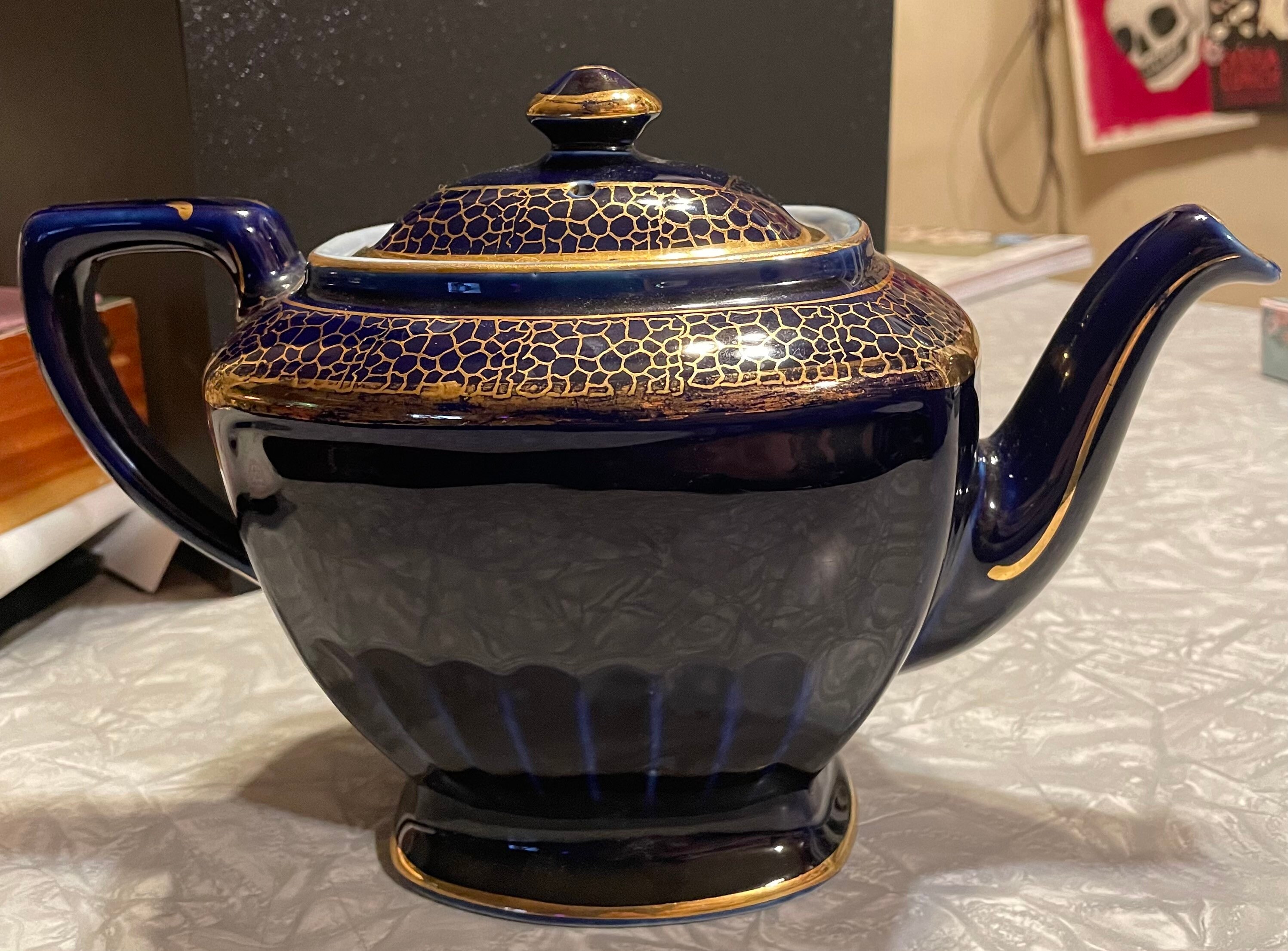 Hall Cobalt Blue Vintage Teapot - Etsy