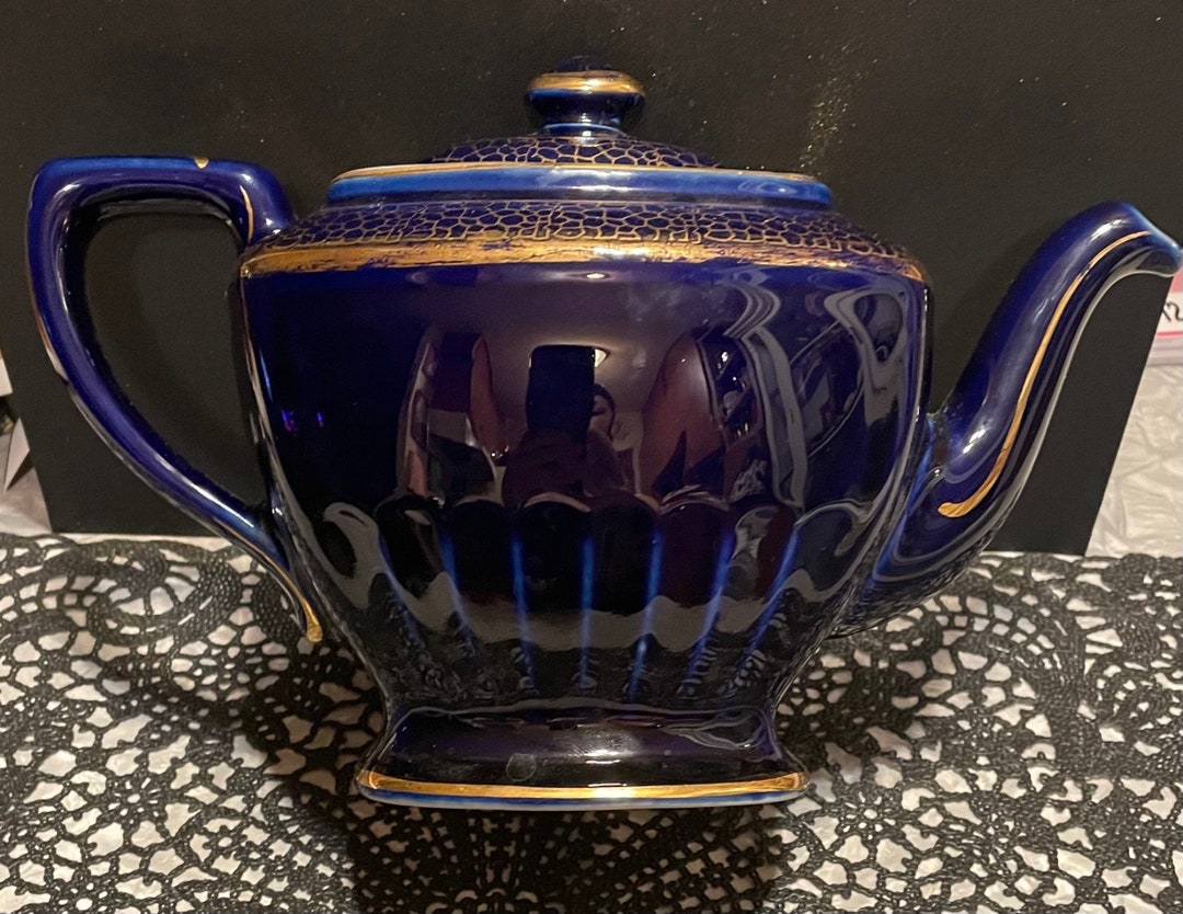 Hall Cobalt Blue Vintage Teapot - Etsy