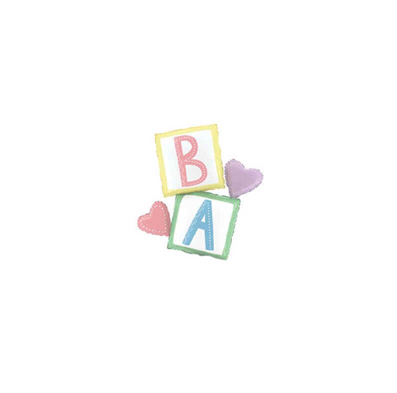 Baby Blocks Balloons, Baby Shower Decorations, Pastel Baby Blocks With ...