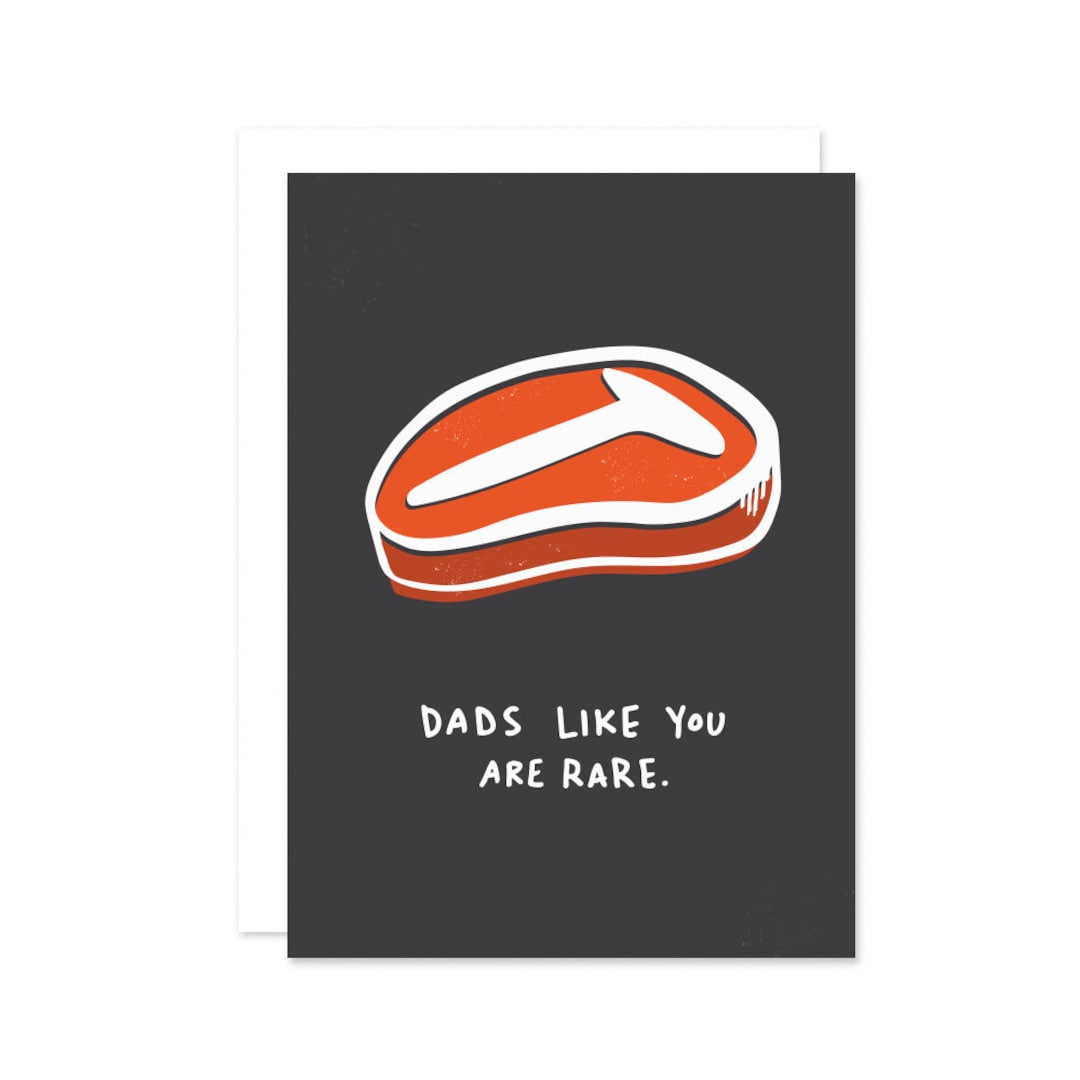 Rare Dad Steak Father's Day Card - Etsy